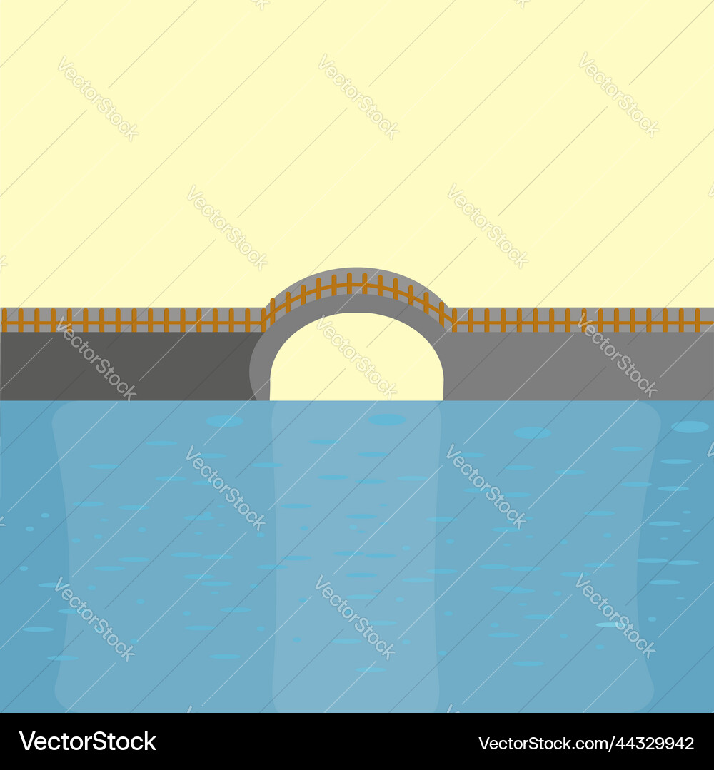 Bridge under the water on a white background Vector Image