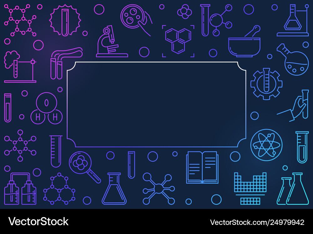 Chemical colorful banner or frame in thin Vector Image