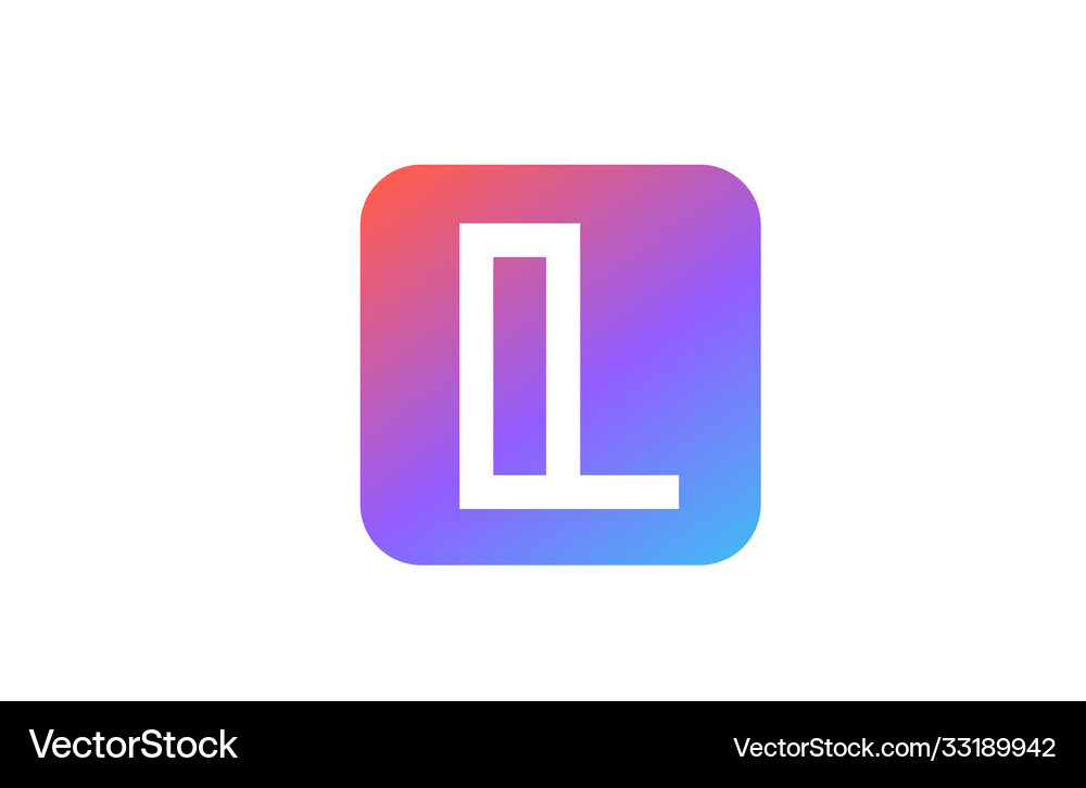 Colored blue pink l alphabet letter logo icon Vector Image
