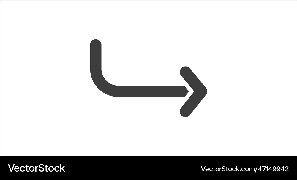 Curve right arrow icon filled right arrow Vector Image
