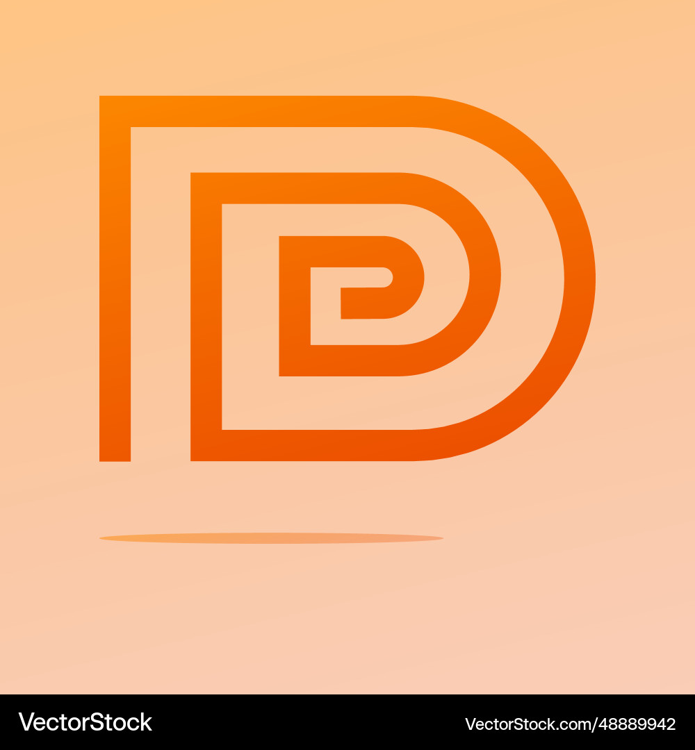 D letter modern style logo design Royalty Free Vector Image