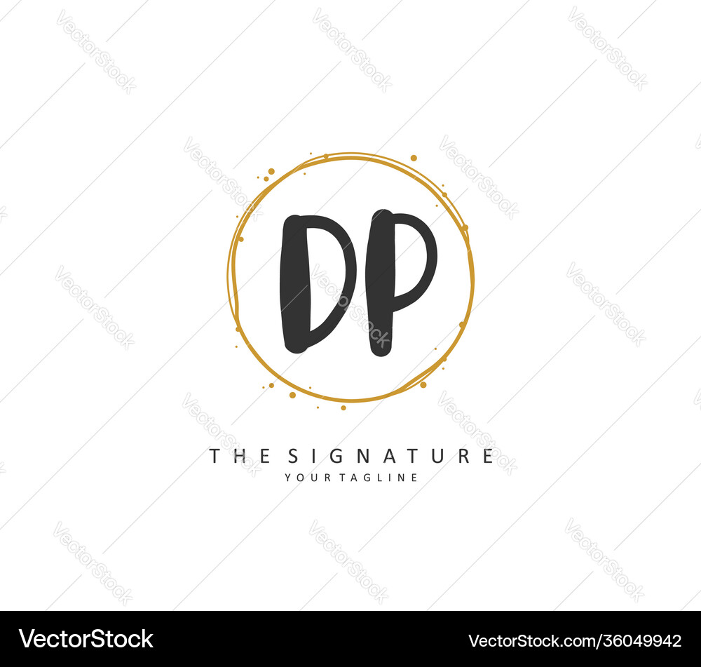 Dp initial letter handwriting and signature logo Vector Image