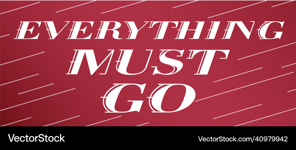 Everything must go promotional banner Royalty Free Vector