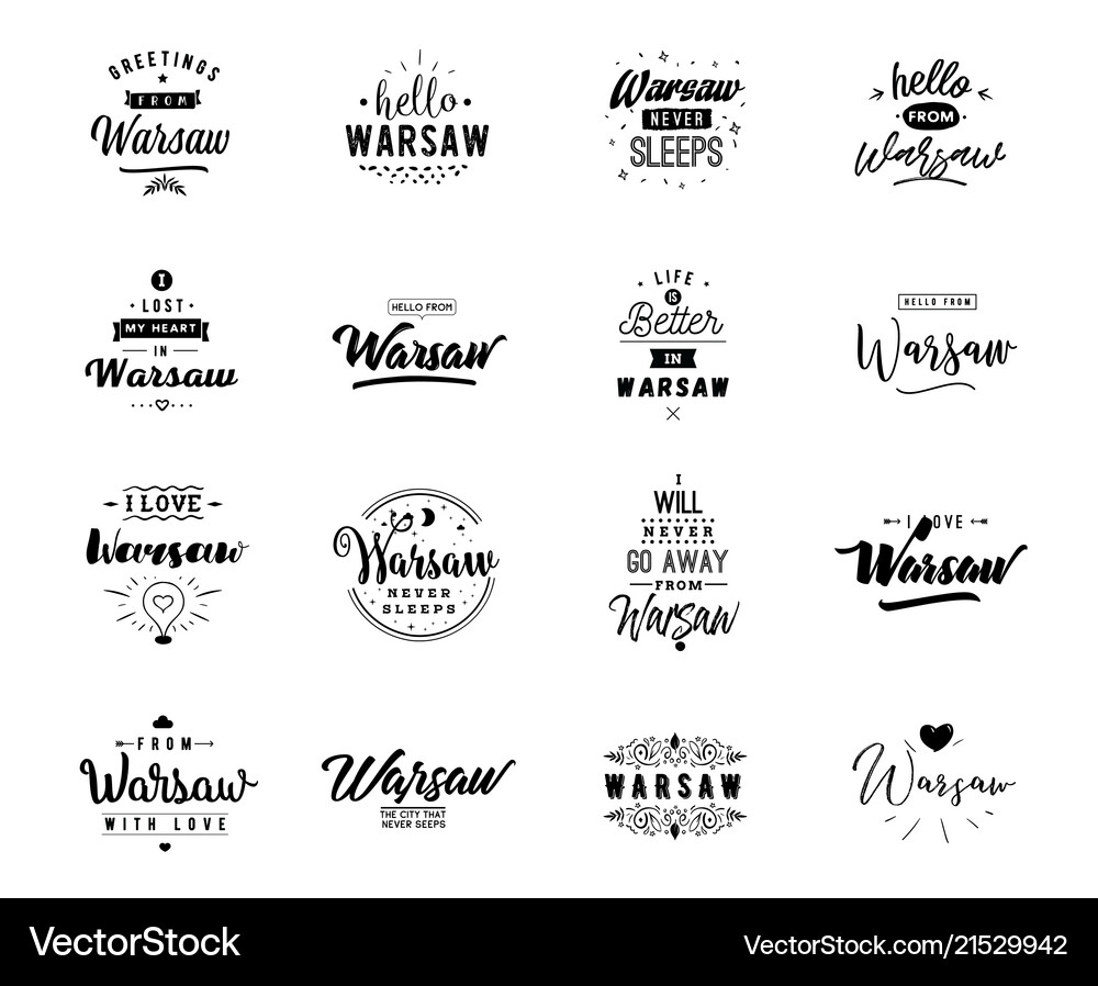 Greeting cards design isolated logos typography Vector Image