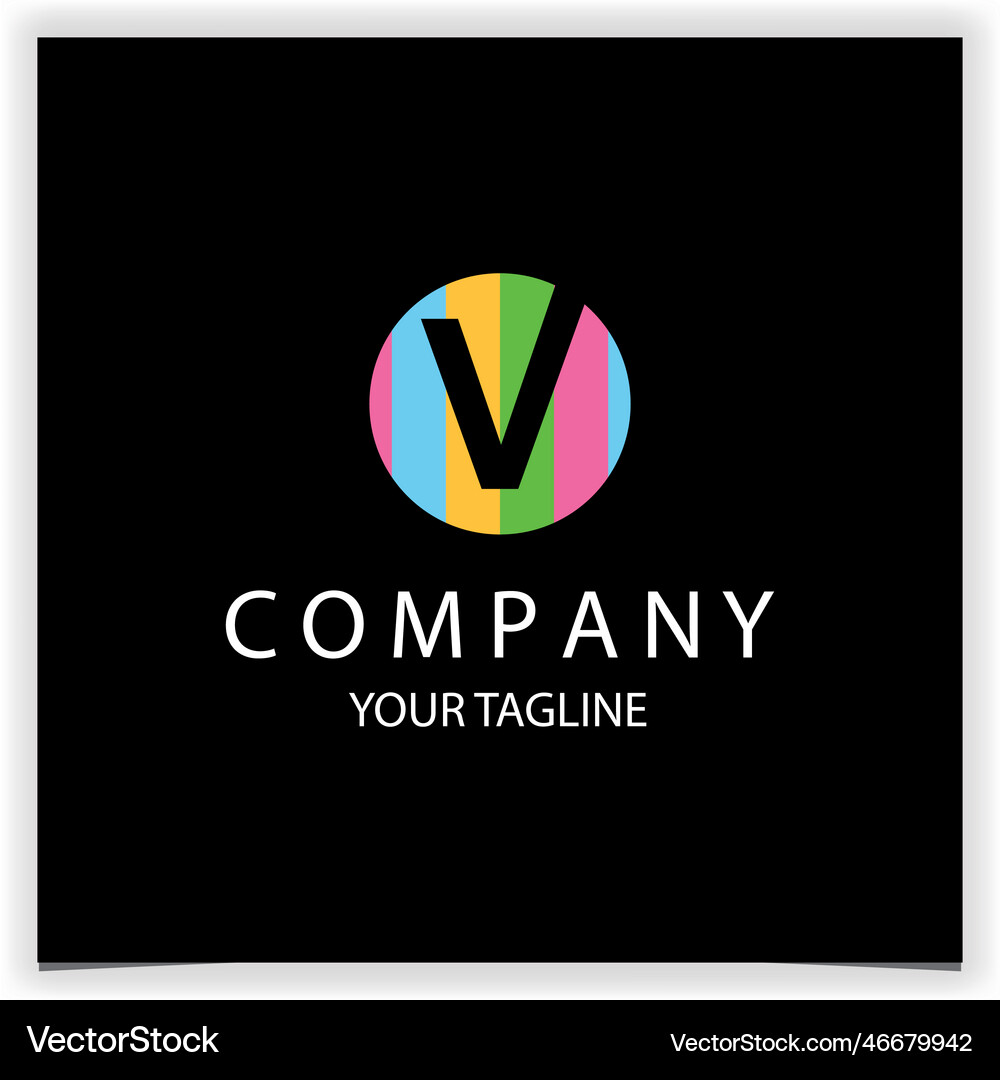 Letter v initials logo with colorful circles Vector Image