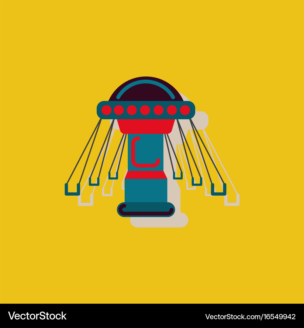 Merry-go-round icon in sticker style Royalty Free Vector