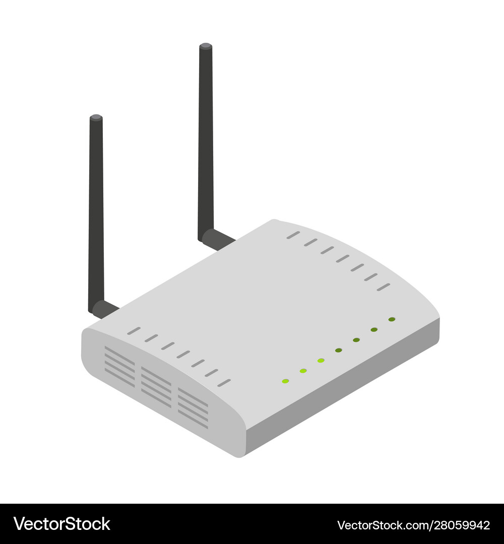 Network router isometric Royalty Free Vector Image