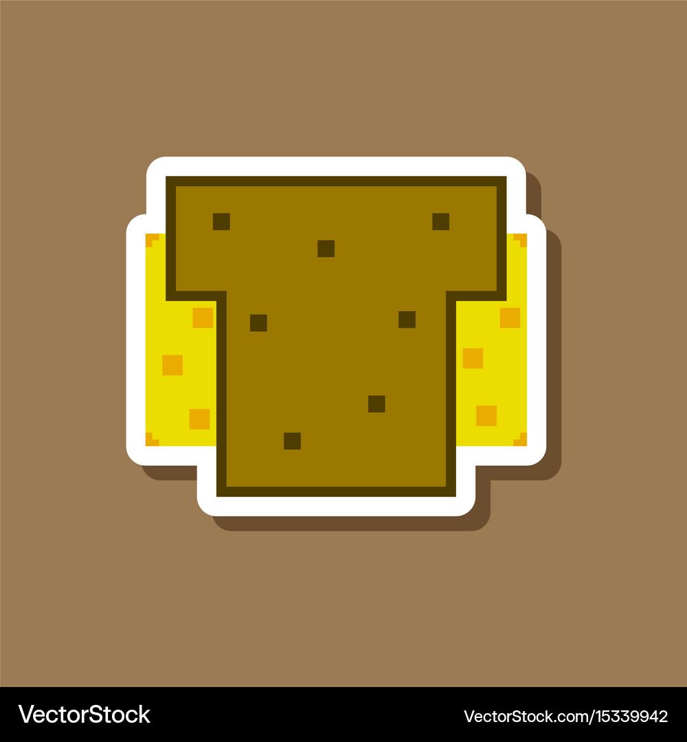 Paper sticker on stylish background sandwich Vector Image