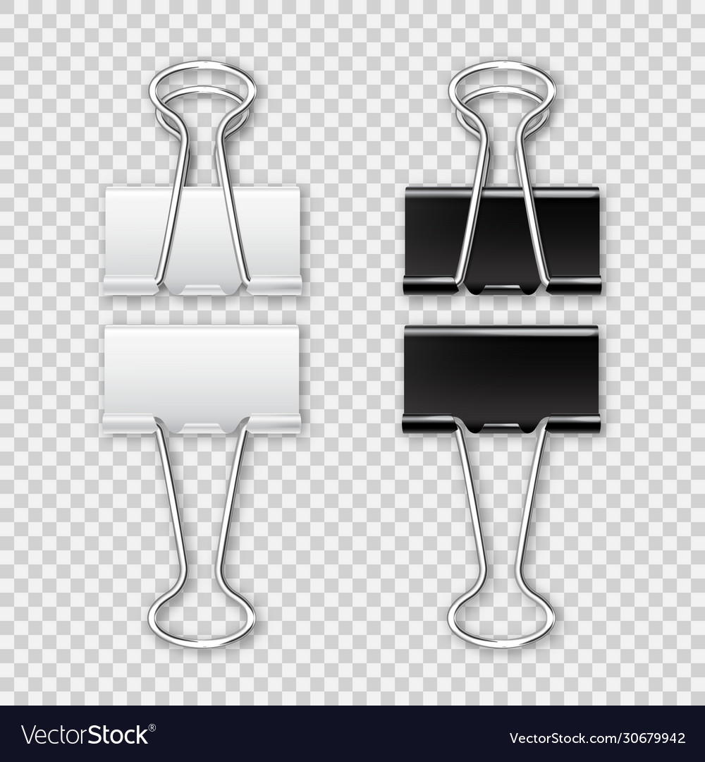 Realistic paper binders collection metal Vector Image