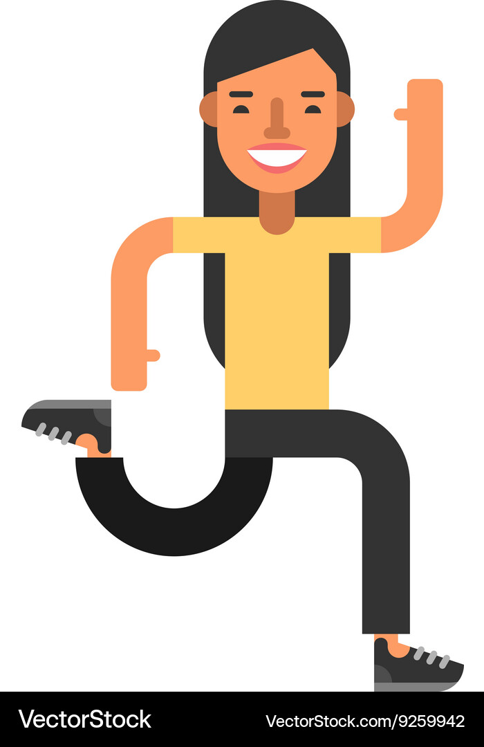 Running woman flat isolated on white background Vector Image