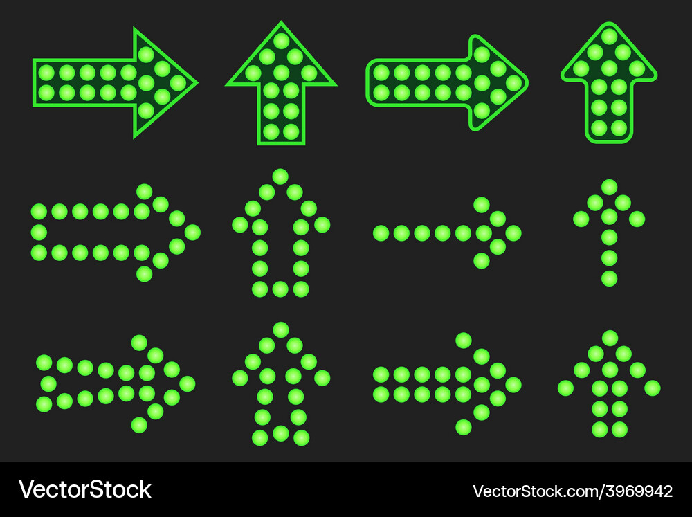Set of arrows green light Royalty Free Vector Image