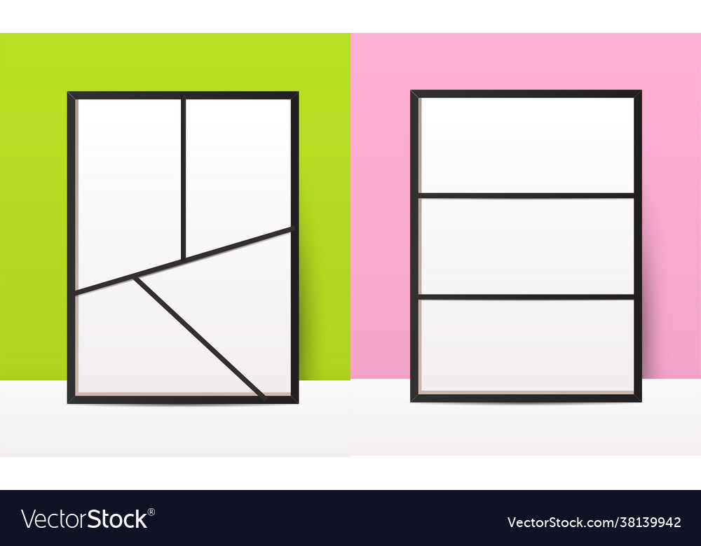 Vertical collage set layout template frames Vector Image