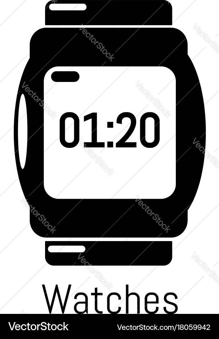 Watches icon simple black style Royalty Free Vector Image