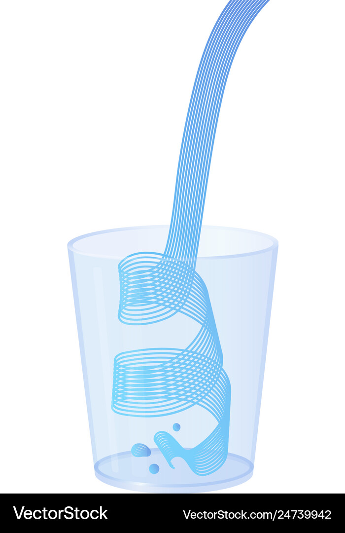 Water splash pour in glass set Royalty Free Vector Image