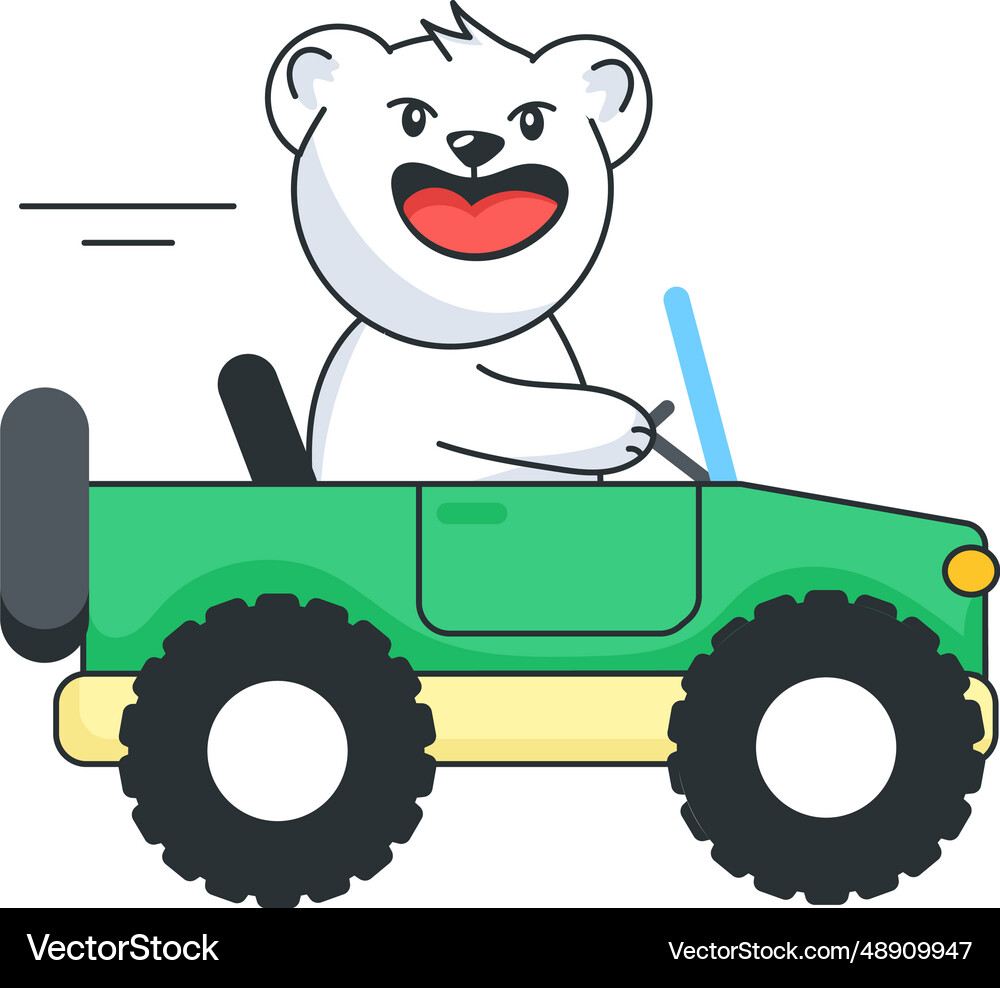Bear driving Royalty Free Vector Image - VectorStock
