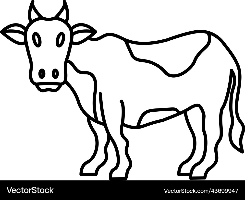 Cow line art icon design template Royalty Free Vector Image