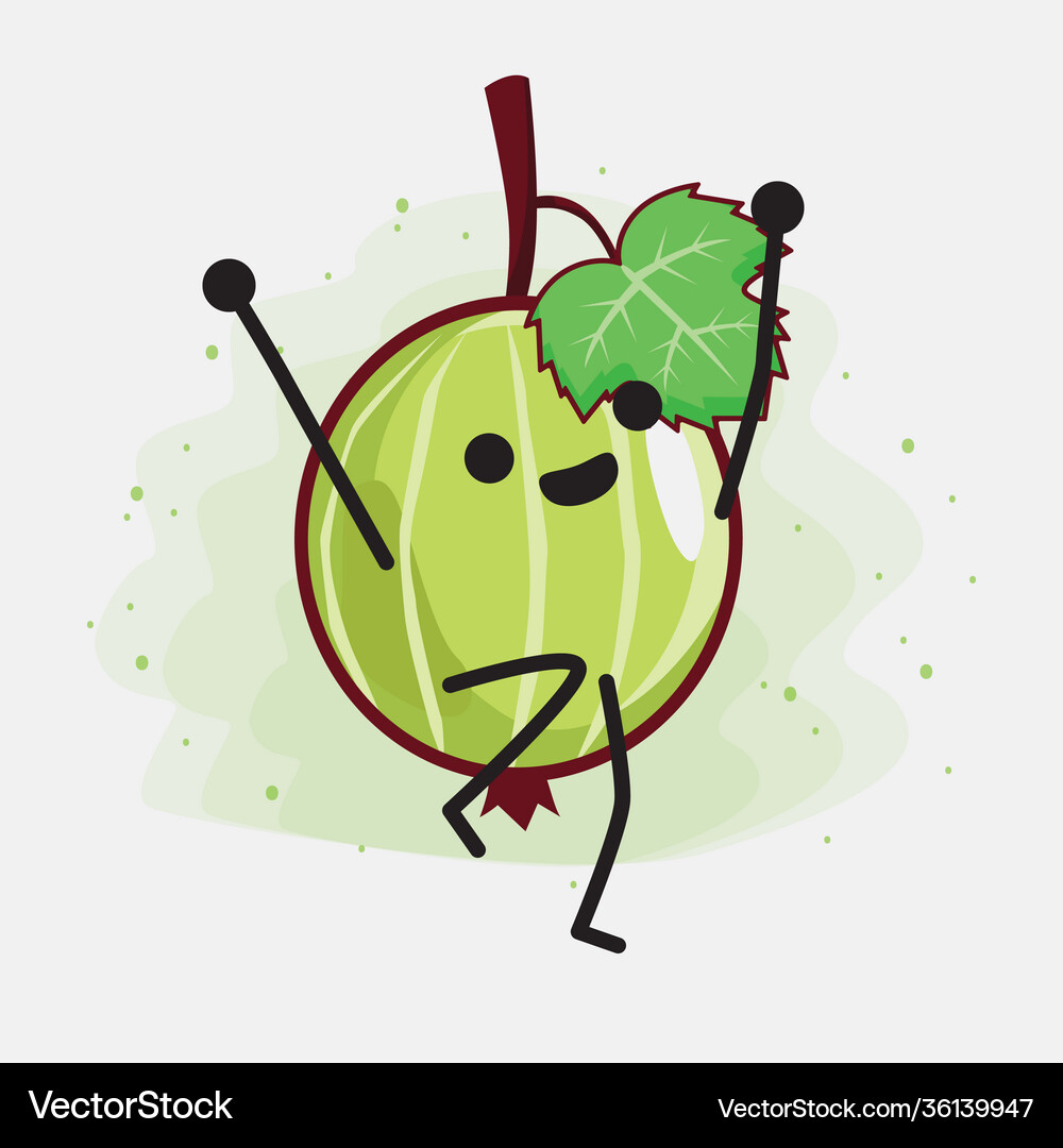 Cute gooseberry fruit mascot character Royalty Free Vector
