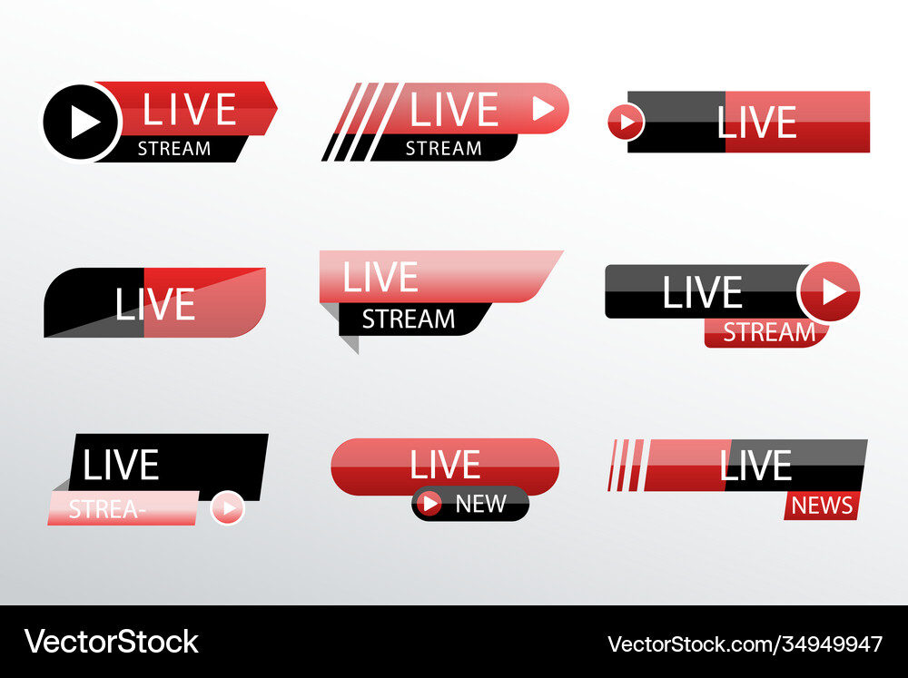 Design live streams news banners Royalty Free Vector Image