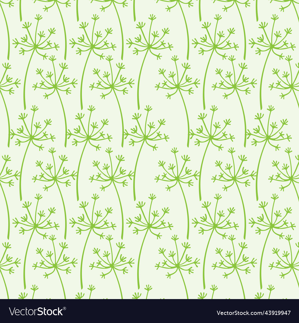 Dill and fennel seamless pattern hand drawn Vector Image Dill and fennel seamless pattern hand drawn Vector Image