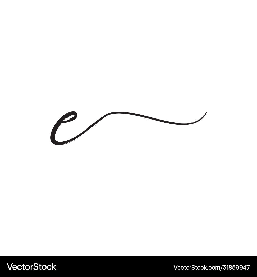 E signature letter logo design concept Royalty Free Vector