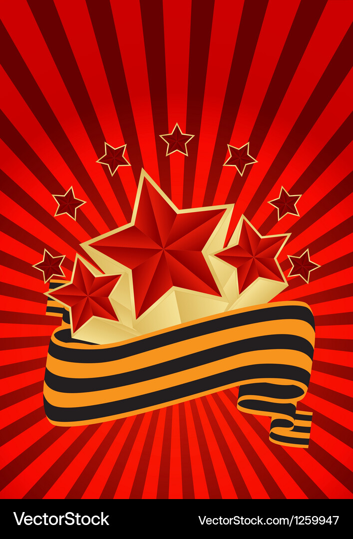 Greeting card with red stars Royalty Free Vector Image