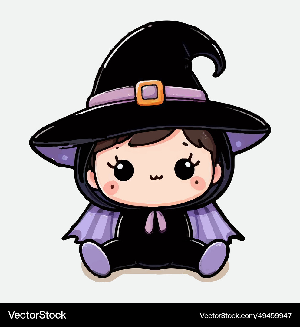 Halloween cute baby witch file Royalty Free Vector Image