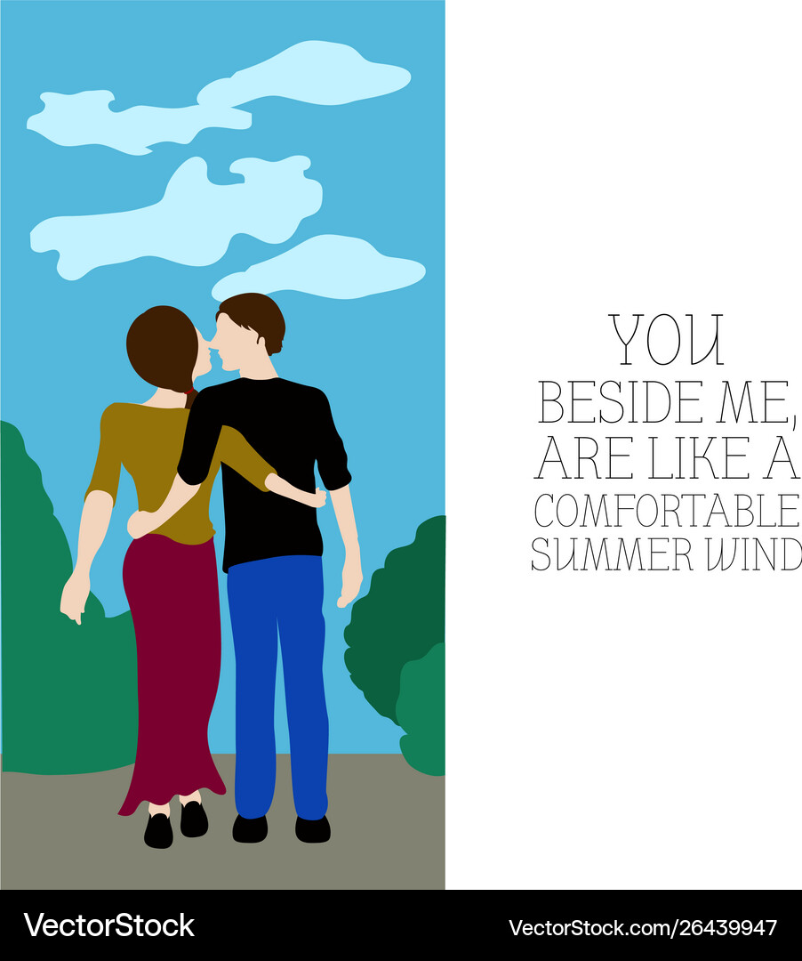 Happy couple romantic card Royalty Free Vector Image