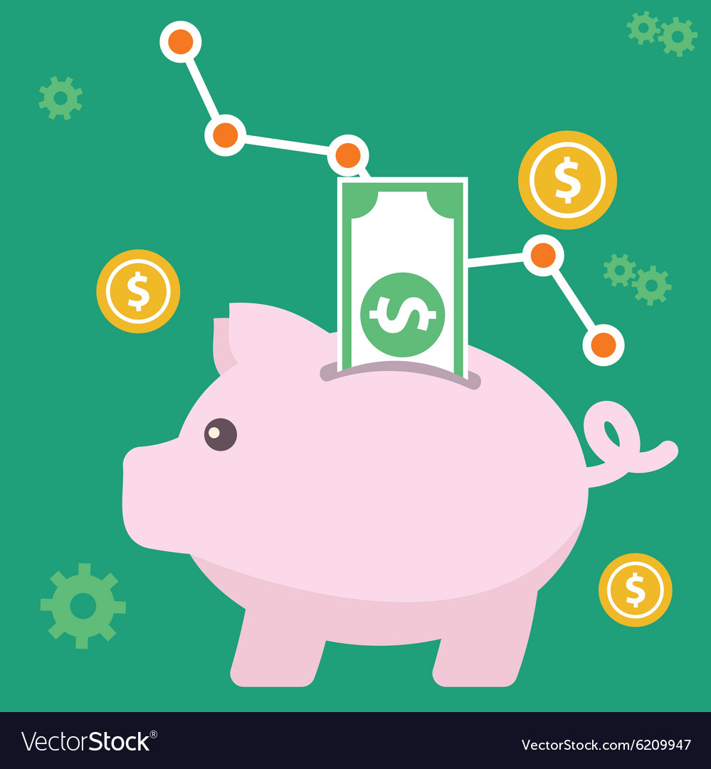 Piggy bank money and finance Royalty Free Vector Image