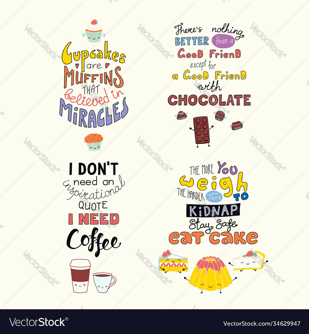 Set inspirational lettering quotes Royalty Free Vector Image