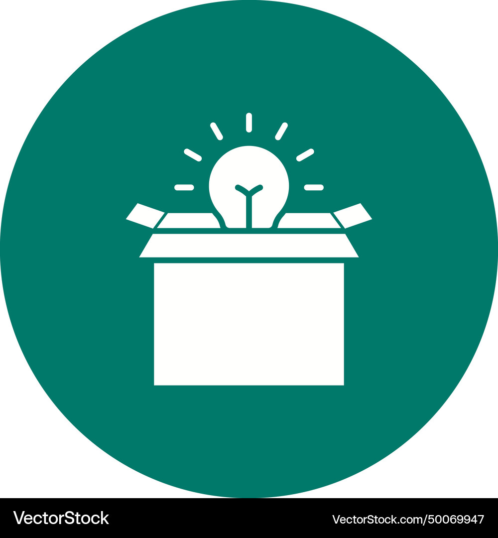 Think out of the box icon image Royalty Free Vector Image