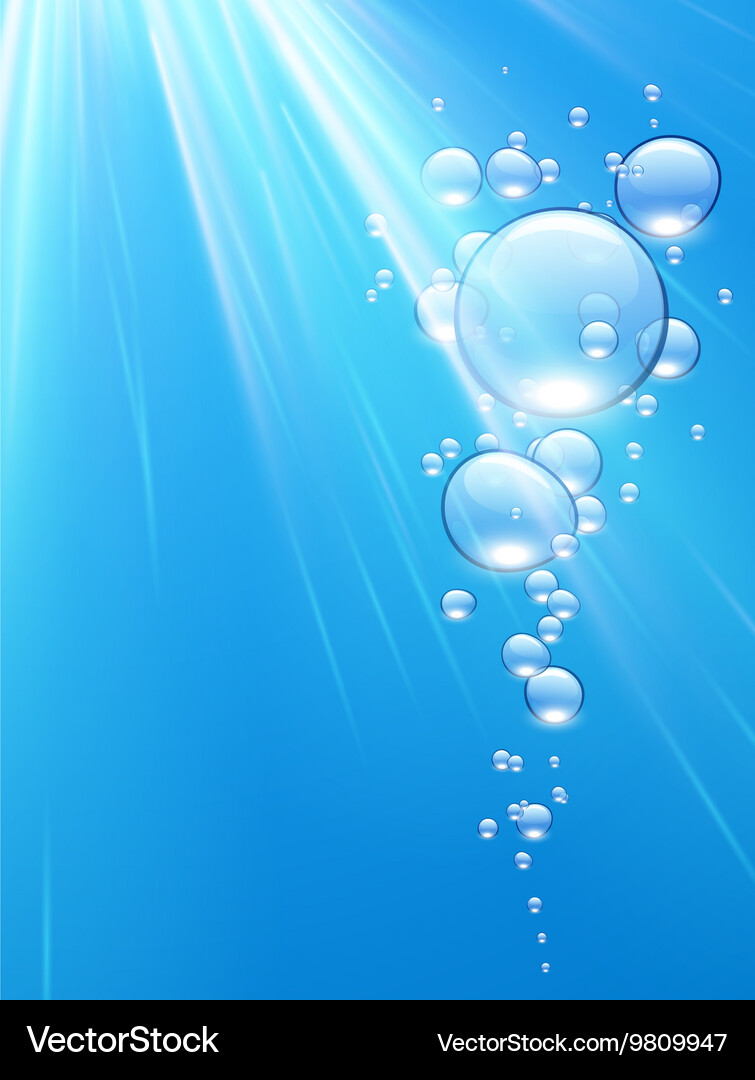 Water background with bubbles Royalty Free Vector Image