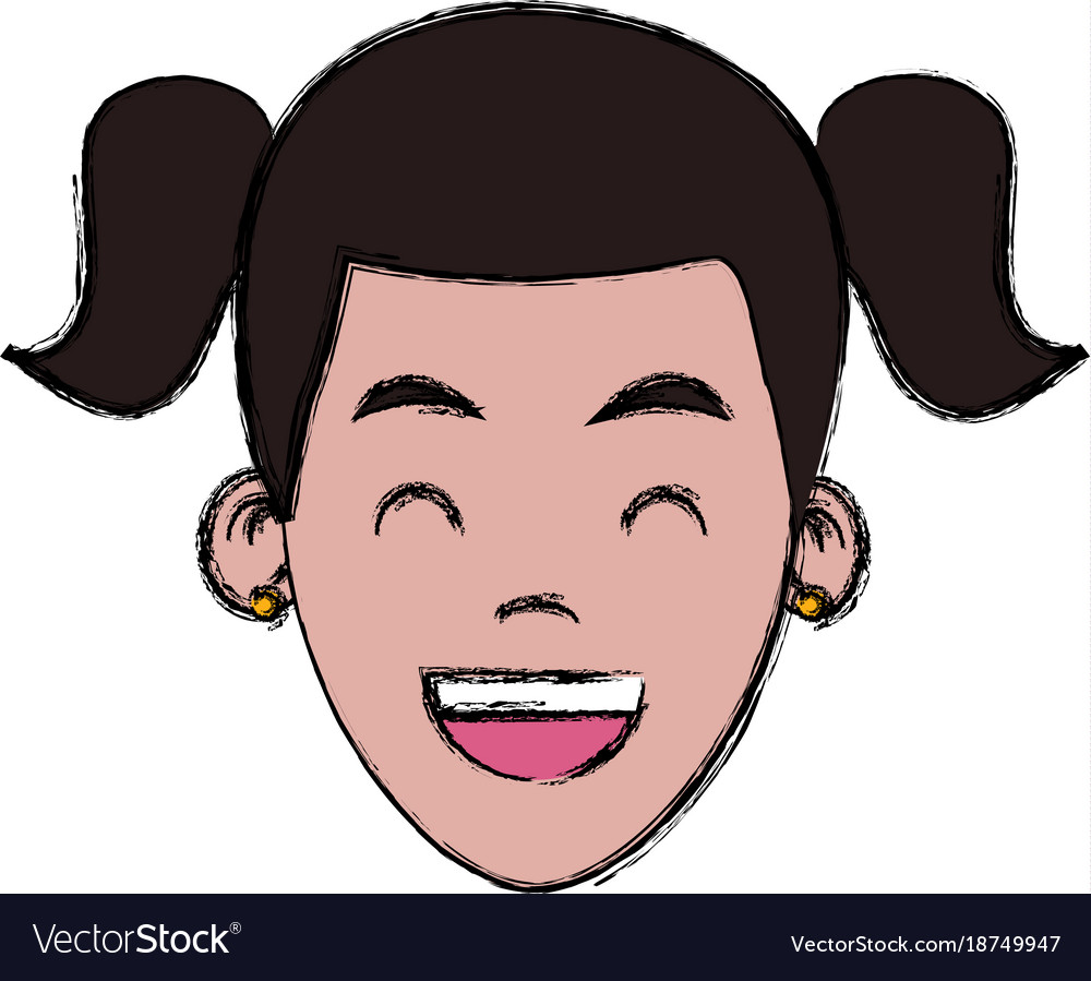 Woman smiling cartoon Royalty Free Vector Image