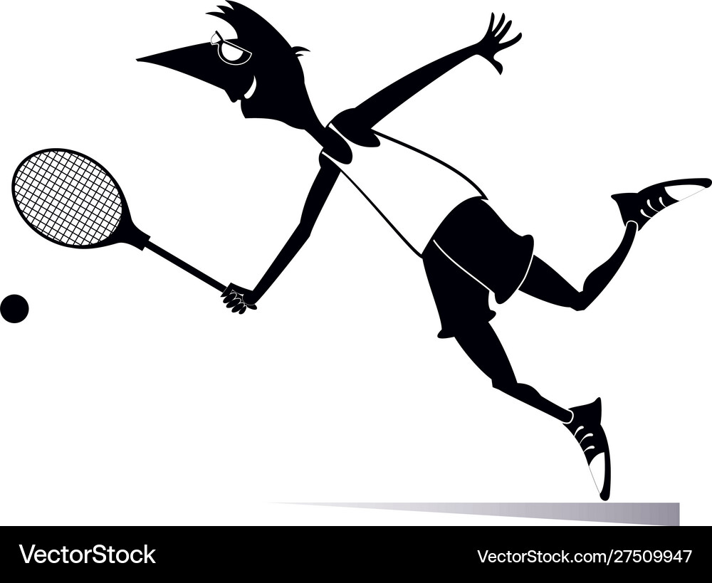 Young man playing tennis isolated Royalty Free Vector Image