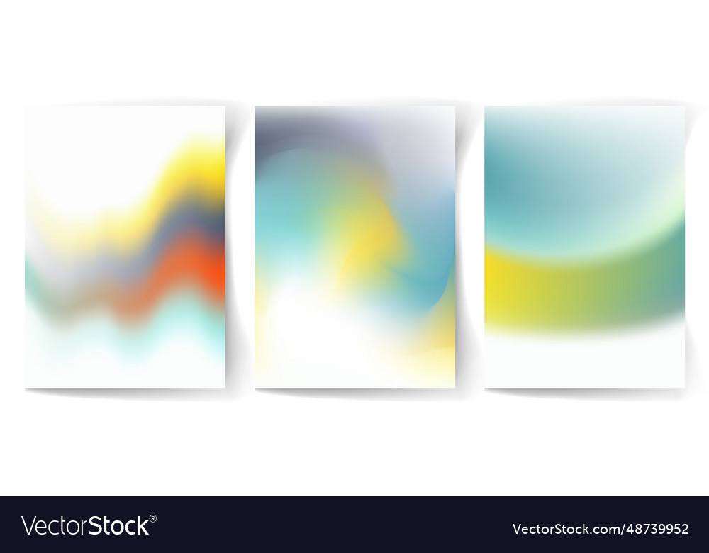 A Set Of Abstract Gradient Backgrounds In Pastel Vector Image