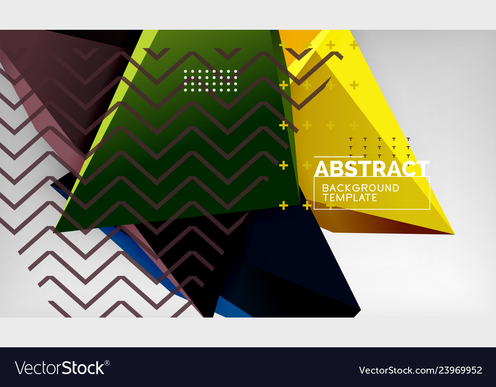 Abstract color triangles geometric background Vector Image