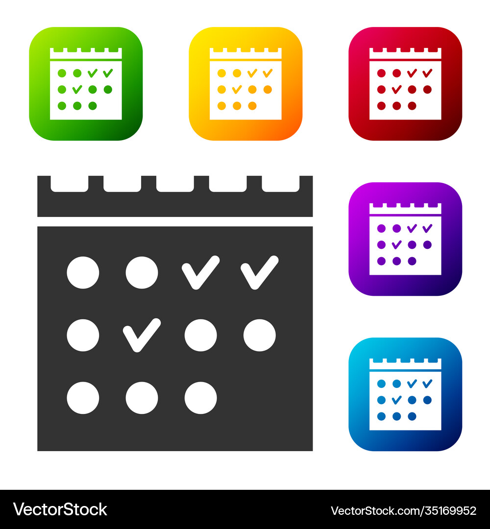 Black hotel booking calendar icon isolated Vector Image