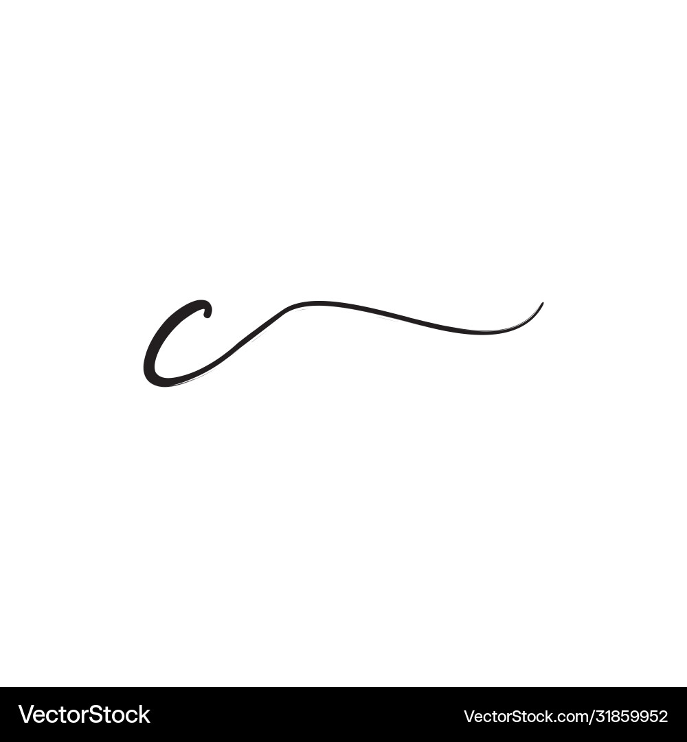C signature letter logo design concept Royalty Free Vector