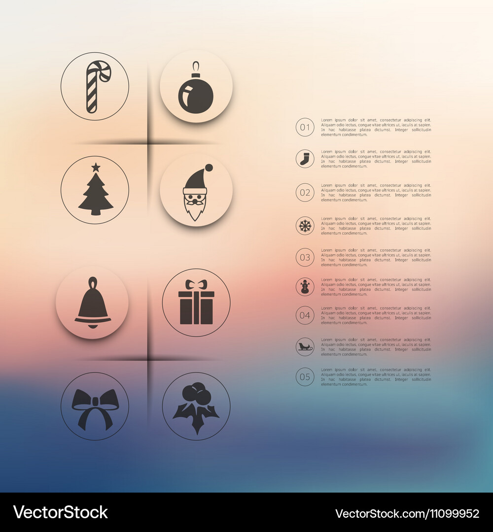 Christmas infographic with unfocused background Vector Image
