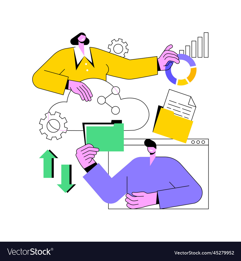 Cloud collaboration abstract concept Royalty Free Vector