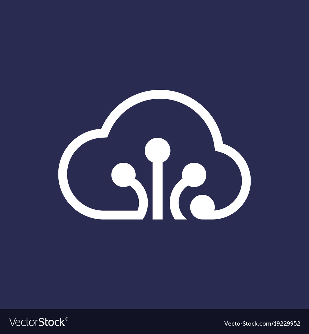 Cloud connect technology logo Royalty Free Vector Image