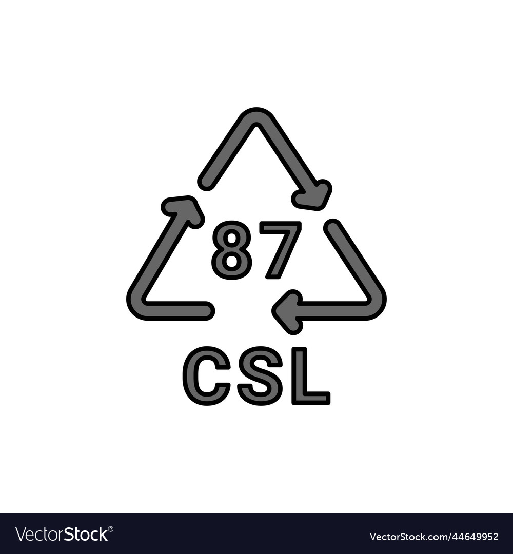 Composites Recycling Code Csl 87 Line Icon Vector Image