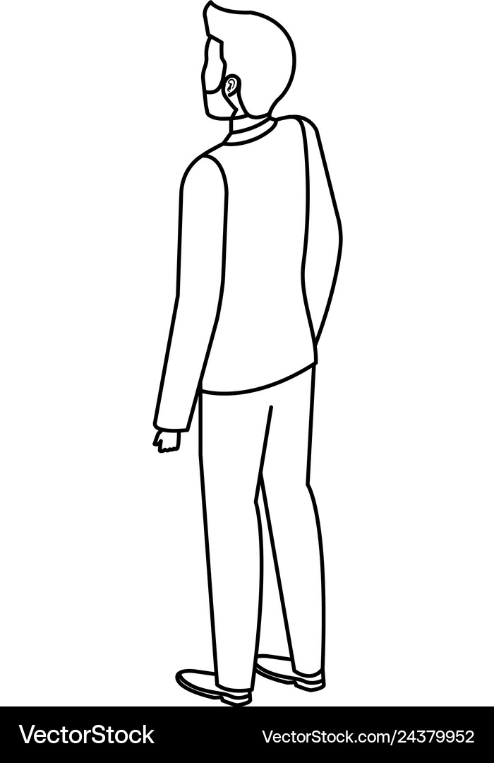 Elegant businessman back avatar character Vector Image