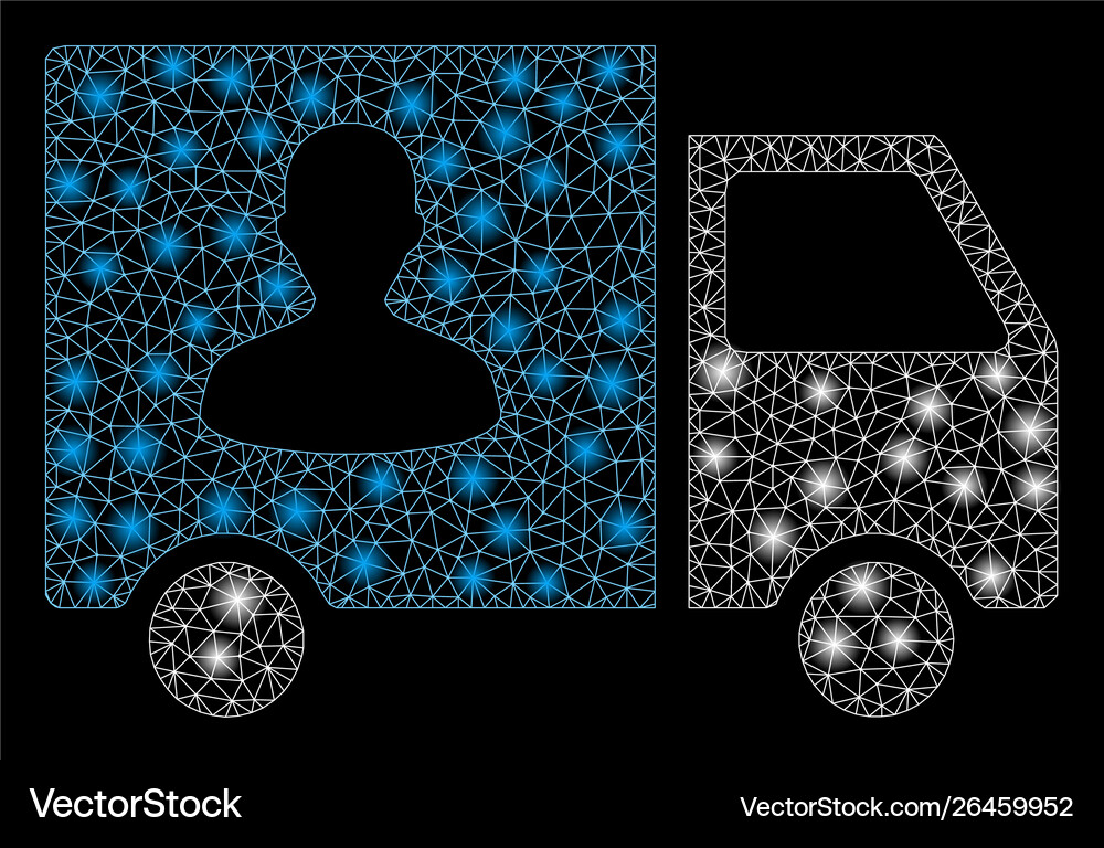 Flare mesh wire frame passenger transport van Vector Image