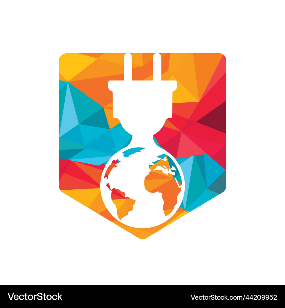 Global electric cord logo design template Vector Image