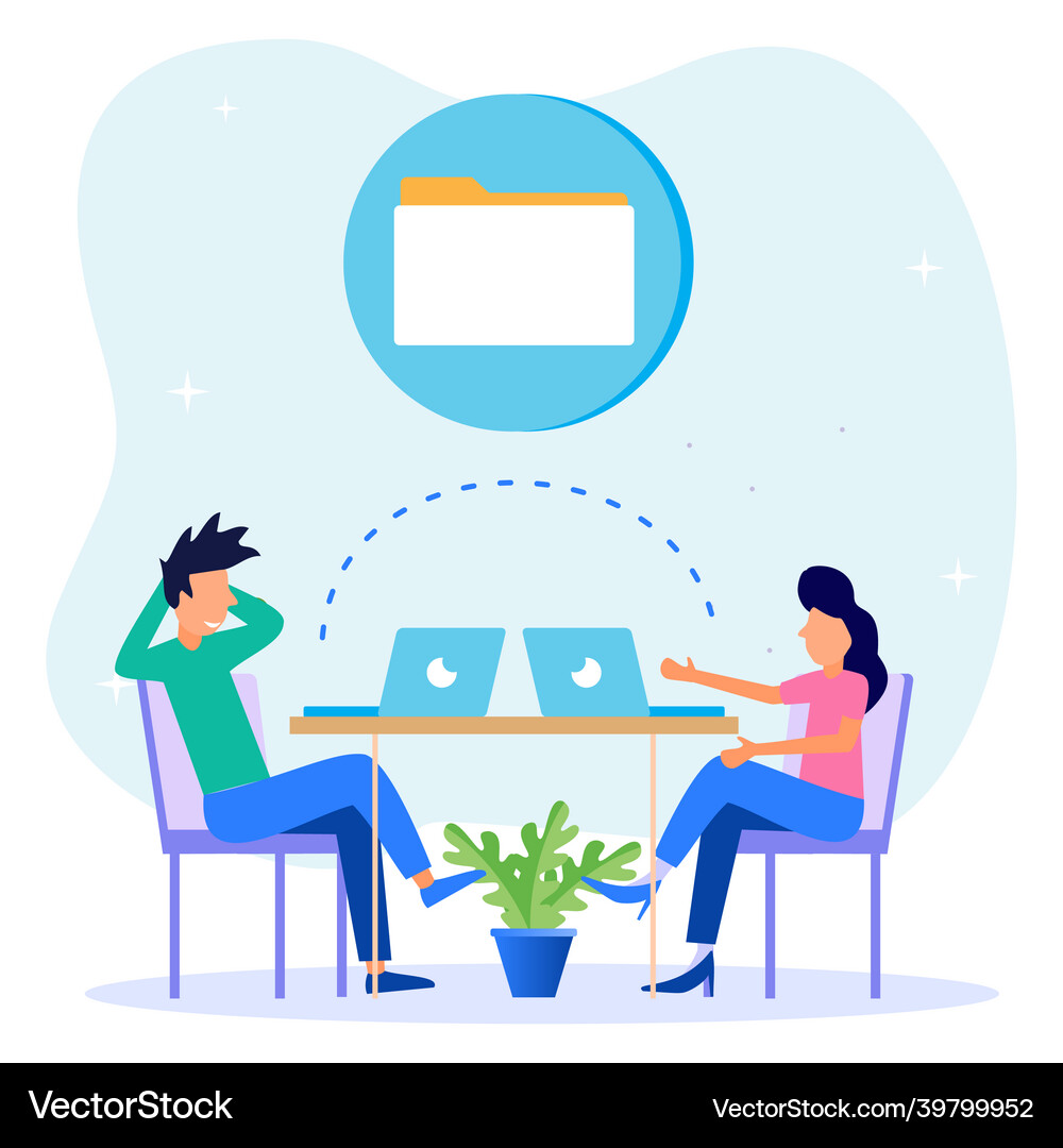 Graphic cartoon character of send data Royalty Free Vector