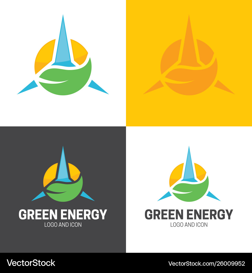 Green energy logo and icon Royalty Free Vector Image