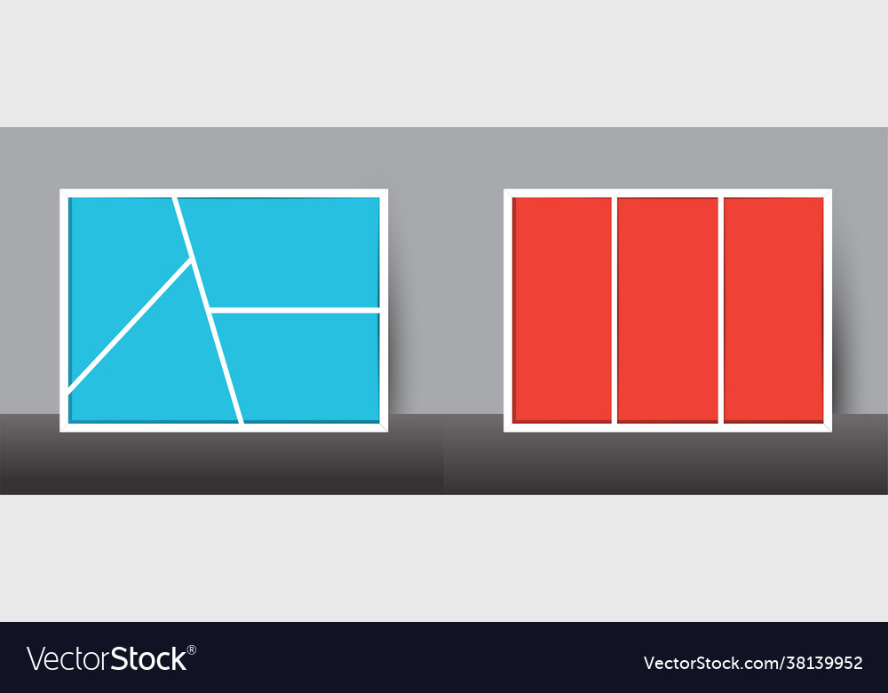 Horizontal collage set layout template frames Vector Image