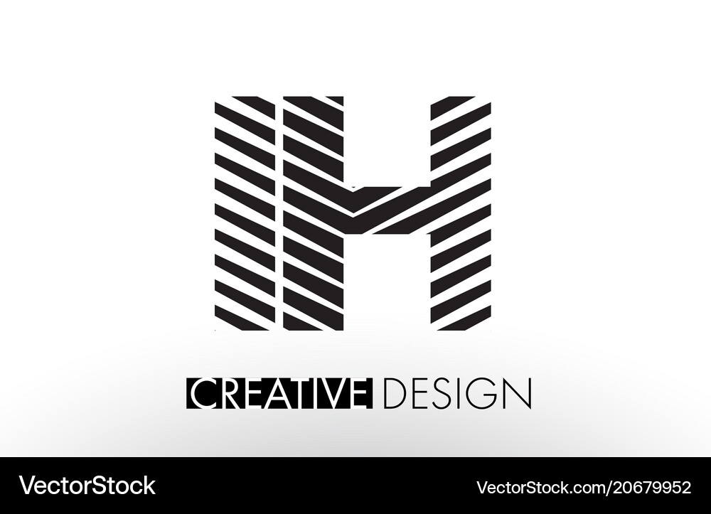 Ih i h lines letter design with creative elegant Vector Image