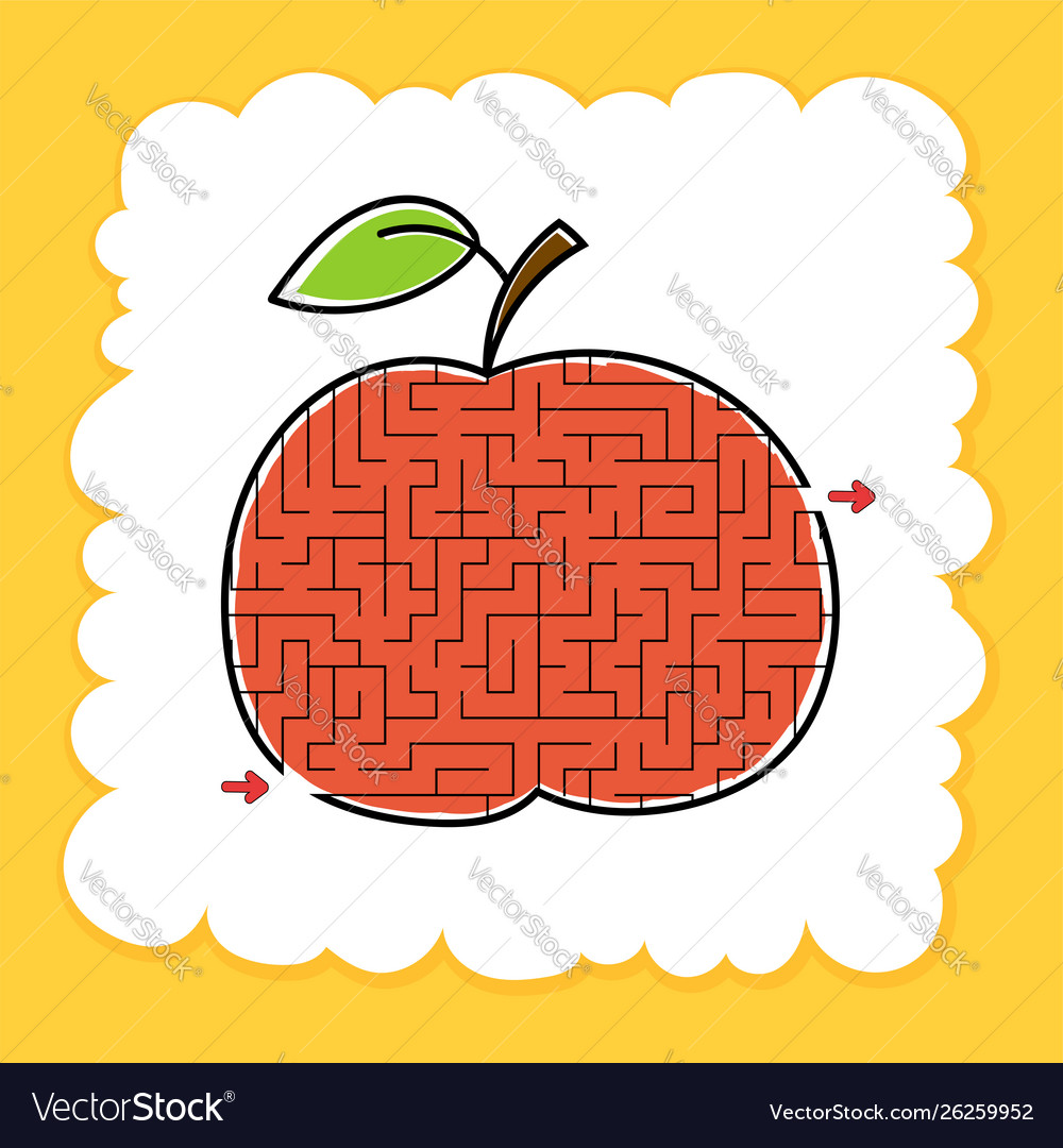 Maze apple game for kids puzzle children Vector Image
