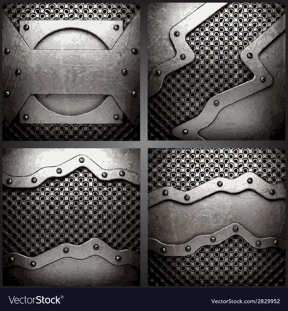 Metal background set Royalty Free Vector Image